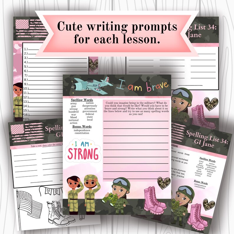Third Grade Spelling Worksheets for Kids Creative Writing Prompts Busy ...