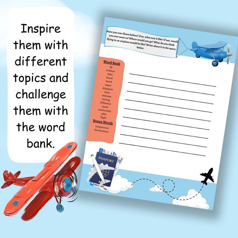 Third Grade Journal Prompts With Spelling and Vocabulary Word Bank ...