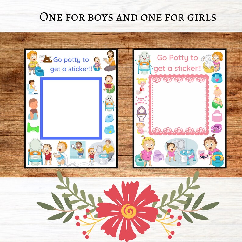 Potty Training Chart, Kid's Sticker Chart, Potty Training Reward Chart ...