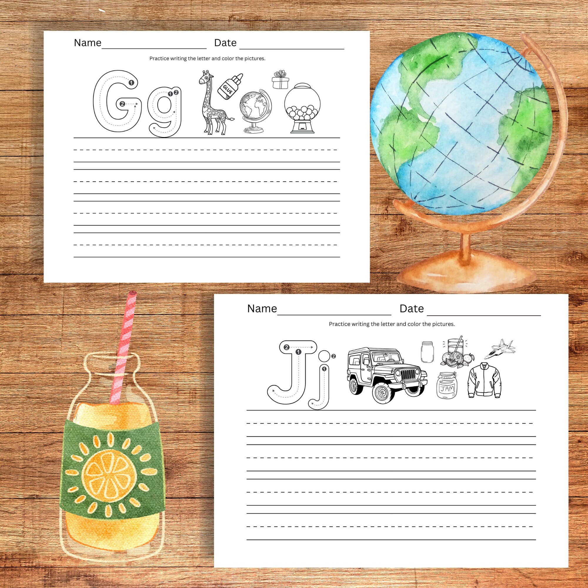 Alphabet Printable ABC Handwriting Practice Worksheet - Etsy