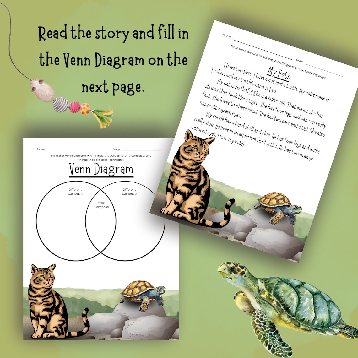 Venn Diagram Educational Printables Busy Book Montessori Reading ...