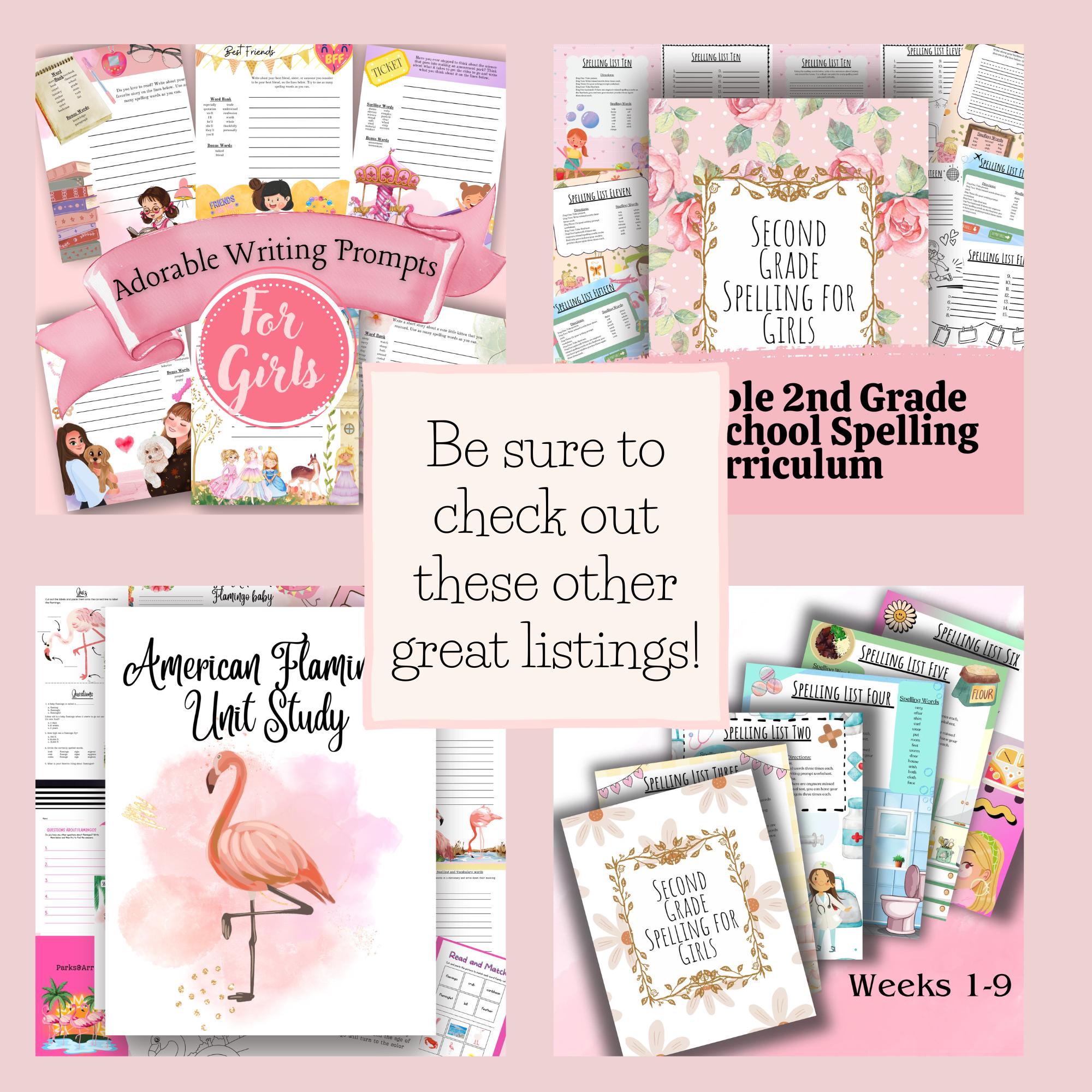 3rd Grade Spelling Curriculum | Guided Journal Prompts | Cursive ...