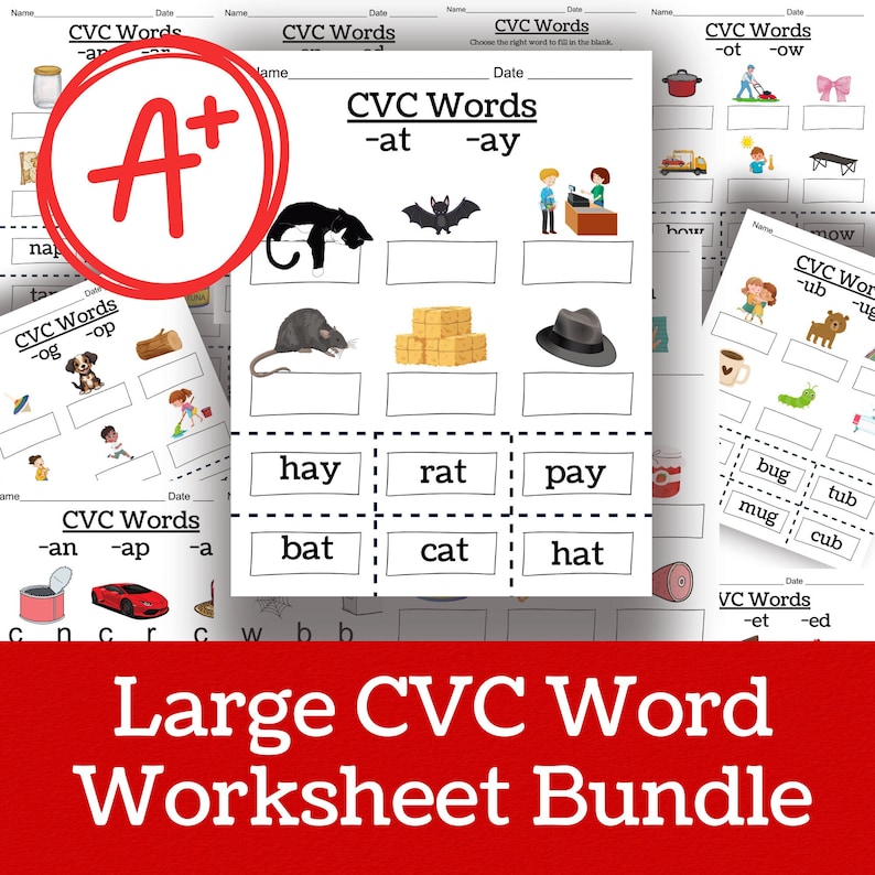 CVC Words | Kindergarten Worksheets | Busy Binder | Preschool ...