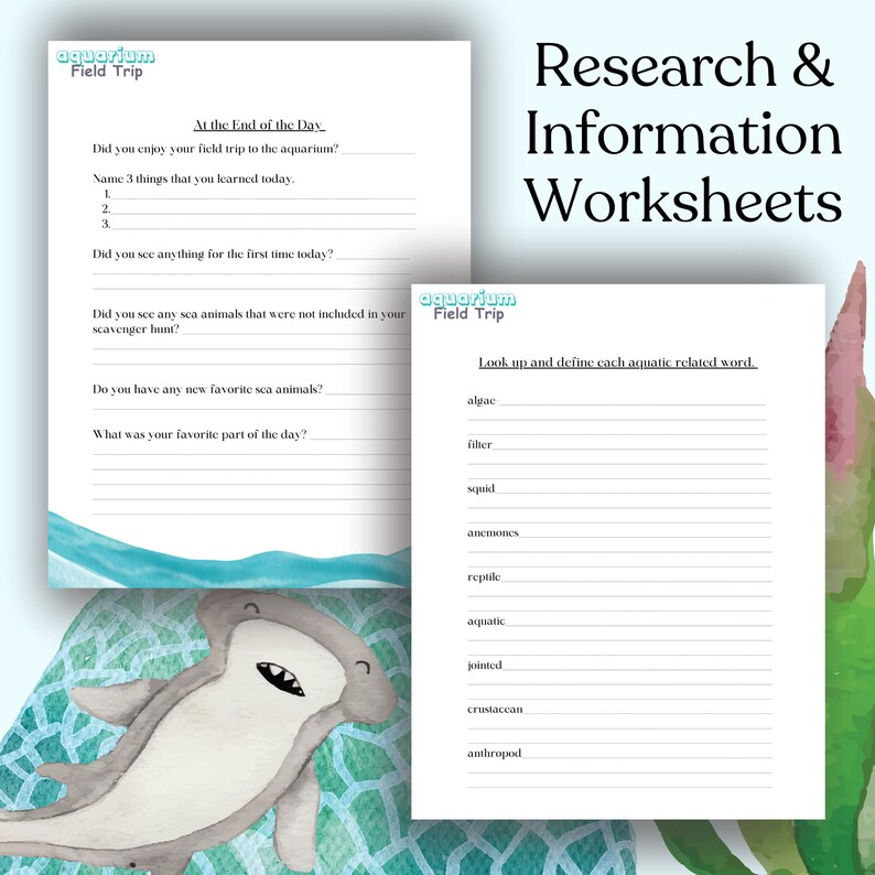 Aquarium Field Trip | Scavenger Hunt | Teacher Resource | Science ...