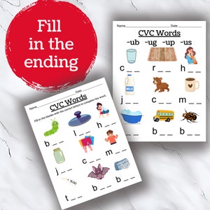 CVC Words | Kindergarten Worksheets | Busy Binder | Preschool ...