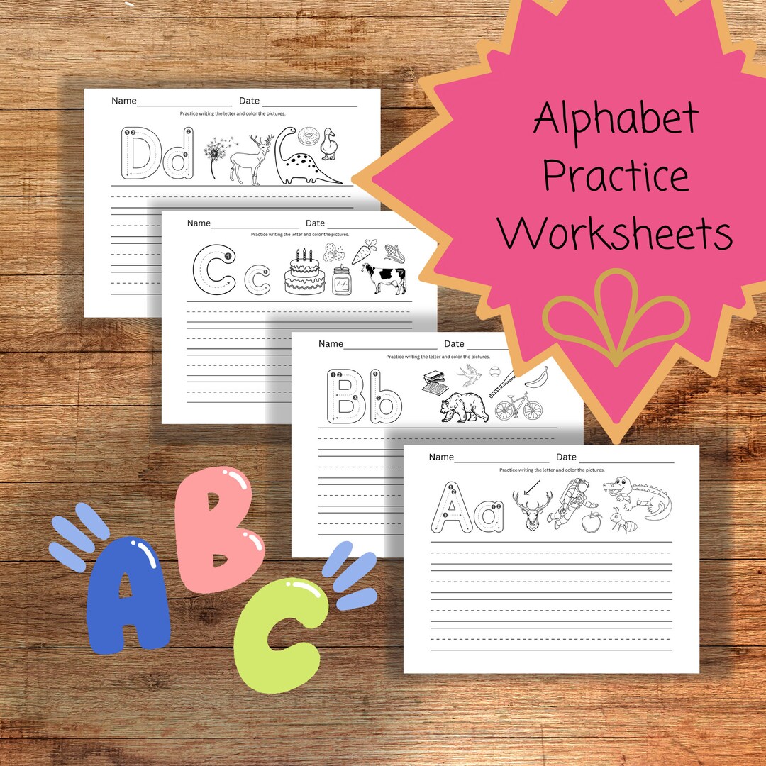 Alphabet Printable, ABC Handwriting Practice Worksheet, Tracing Letters ...