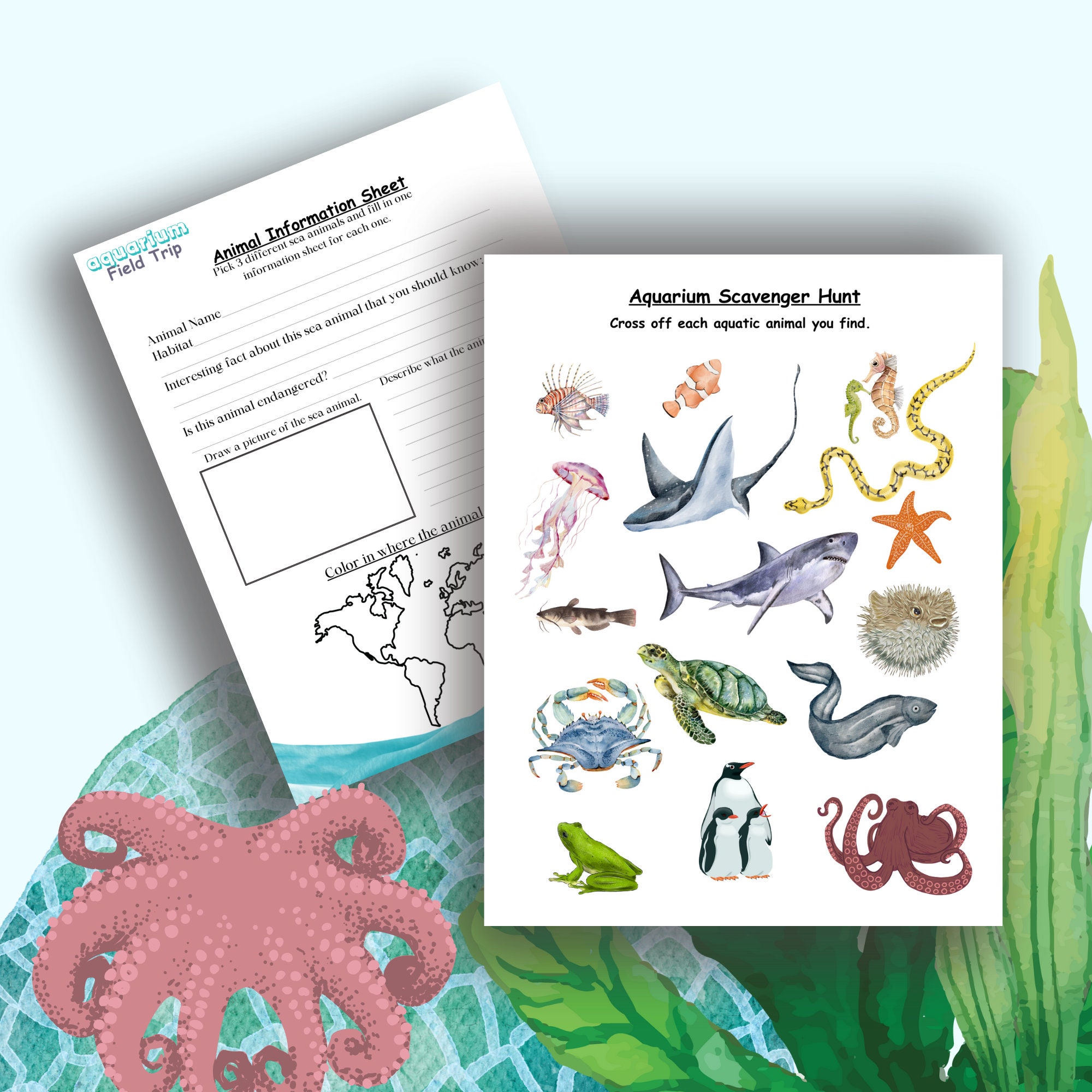 Aquarium Field Trip Scavenger Hunt Teacher Resource Science Research ...