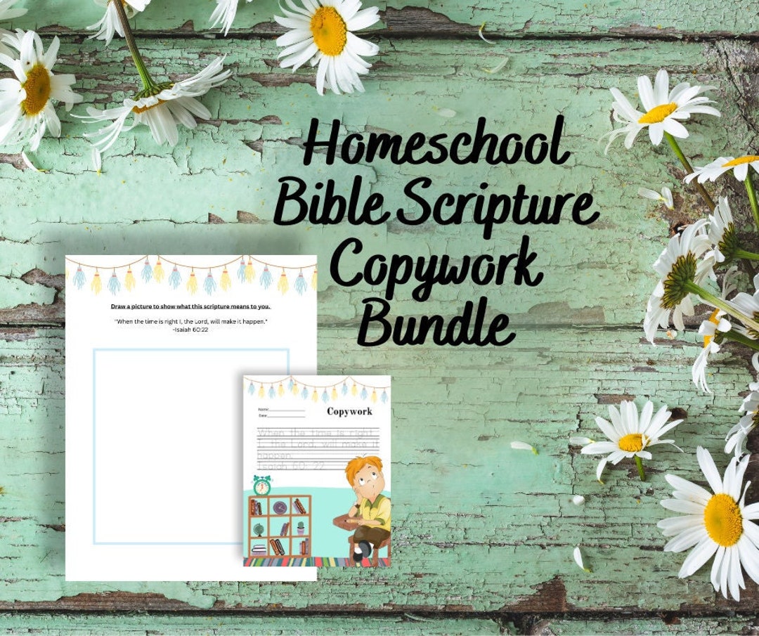 Adorable Bible Scripture Copywork, Bible Verse Memory, Christian ...