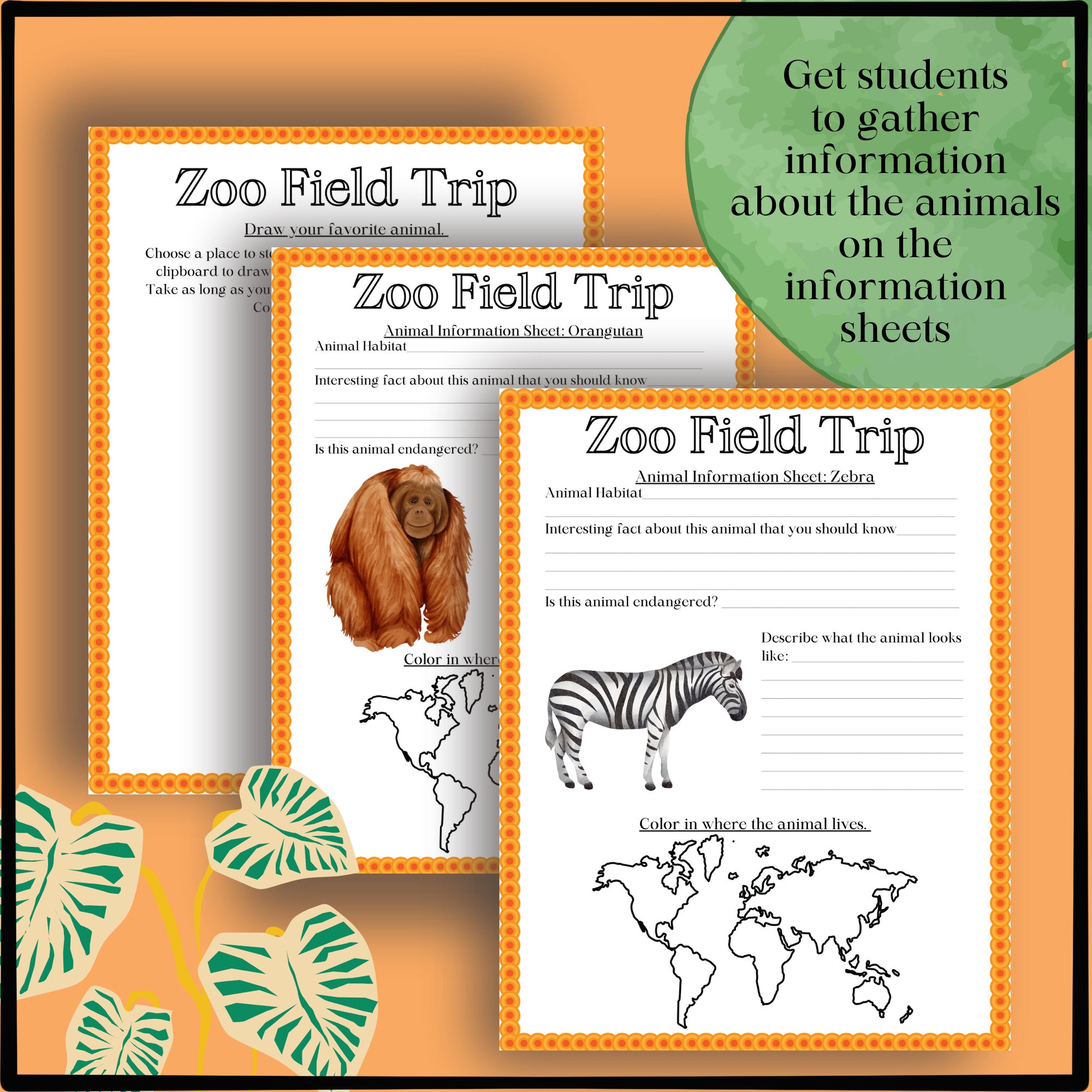 Zoo Field Trip Planner Scavenger Hunt Teacher Resource - Etsy