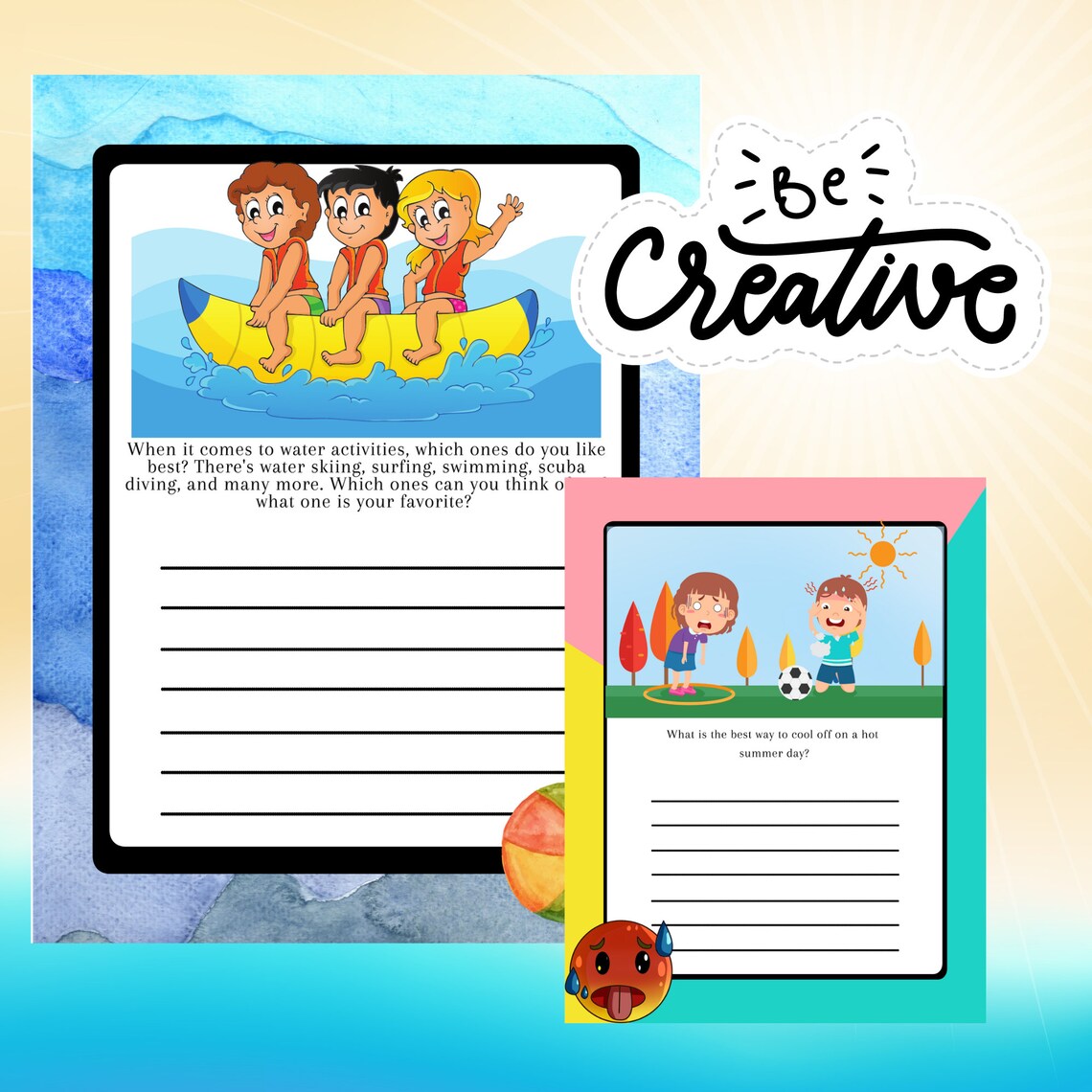Creative Summer Writing Prompts, Printable Journal Prompts, Kids ...