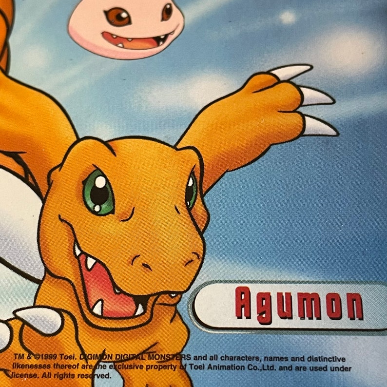 Vintage 1999 Digimon Digital Monsters 8x8 Carnival Glass - Etsy