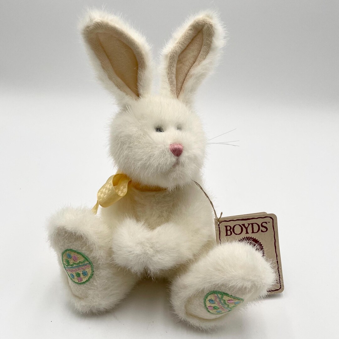 Boyds Nibbley Sweetreats Bunny Rabbit Plush Easter Egg Foot Yellow ...