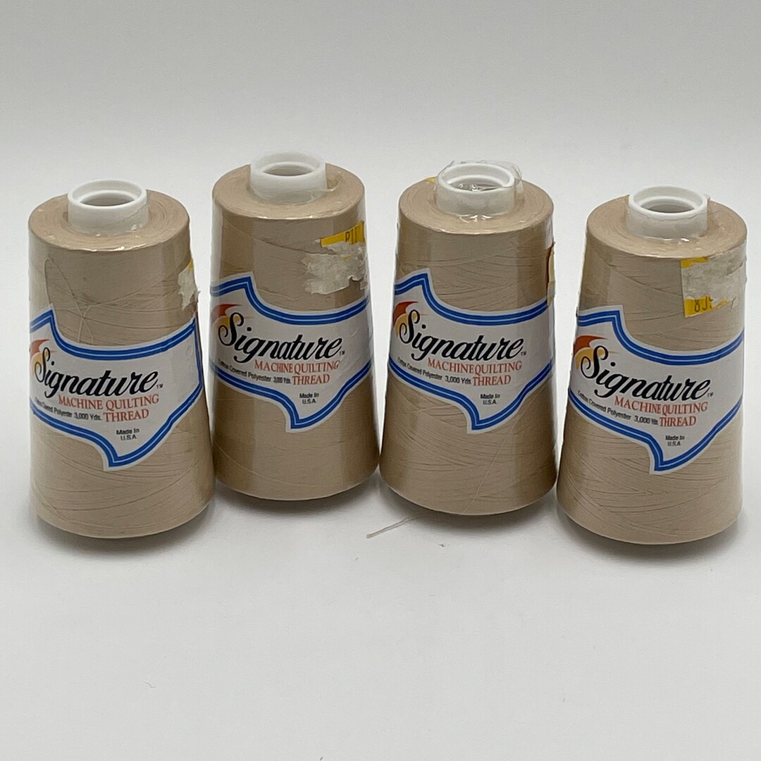 Vintage Signature Machine Quilting Thread Cotton Wrapped Antique Satin ...