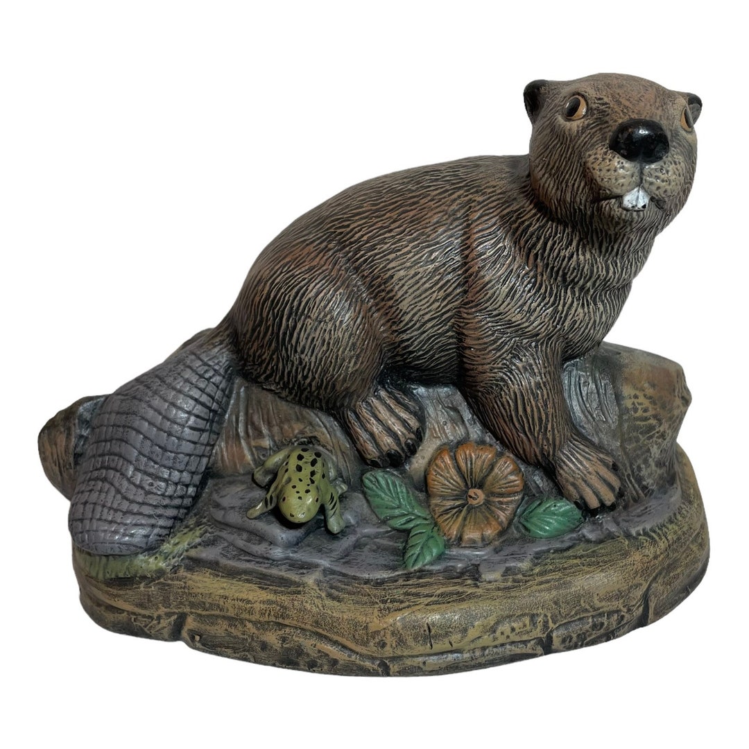 Ceramics Handpainted Beaver on Water Edge With Frog Friend SCIOTO Mold ...