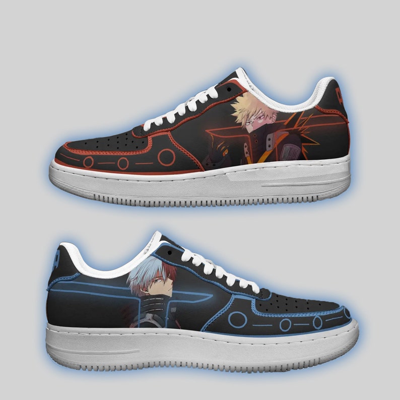 Musketeers Katsuki X Shoto Todoroki AF Sneakers Custom MHA Anime Shoes ...