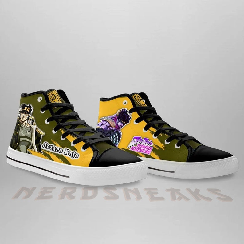 Jotaro Kujo High Top Shoes Jojo's Bizarre Adventure Anime Sneakers - Etsy