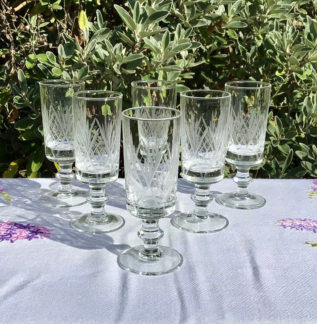 Vintage Lead Crystal Aperitif Glasses - Set of 6 - Etsy