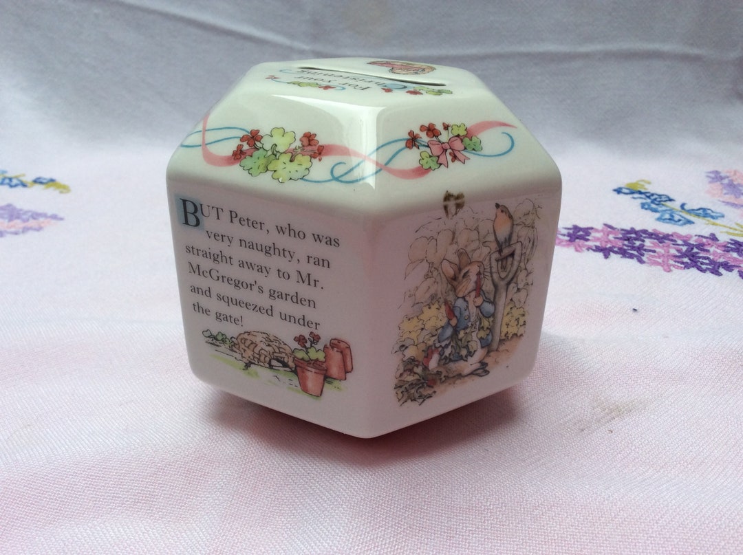 Wedgwood Vintage Beatrix Potter Peter Rabbit Money Box, Christening ...