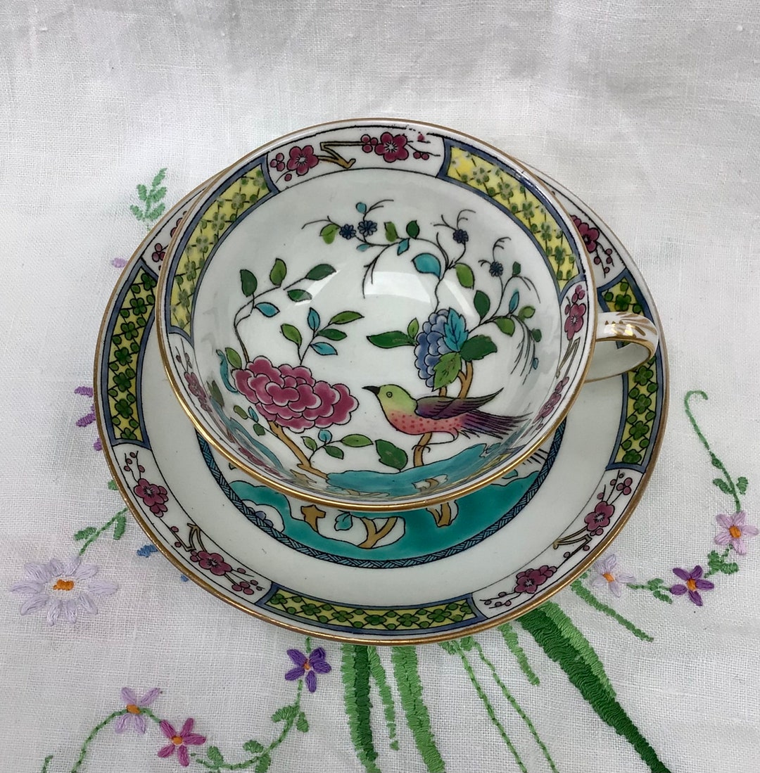 Birks Rawlings & Co Rare Antique Teacup and Saucer in English Fine China, Oleander Shape Teacup ...