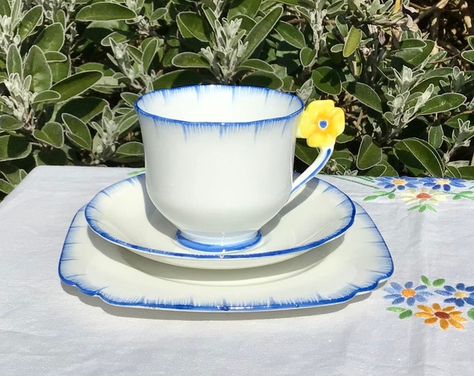 Wellington China Art Deco Fine English China Teacup Trio Set With Rare ...