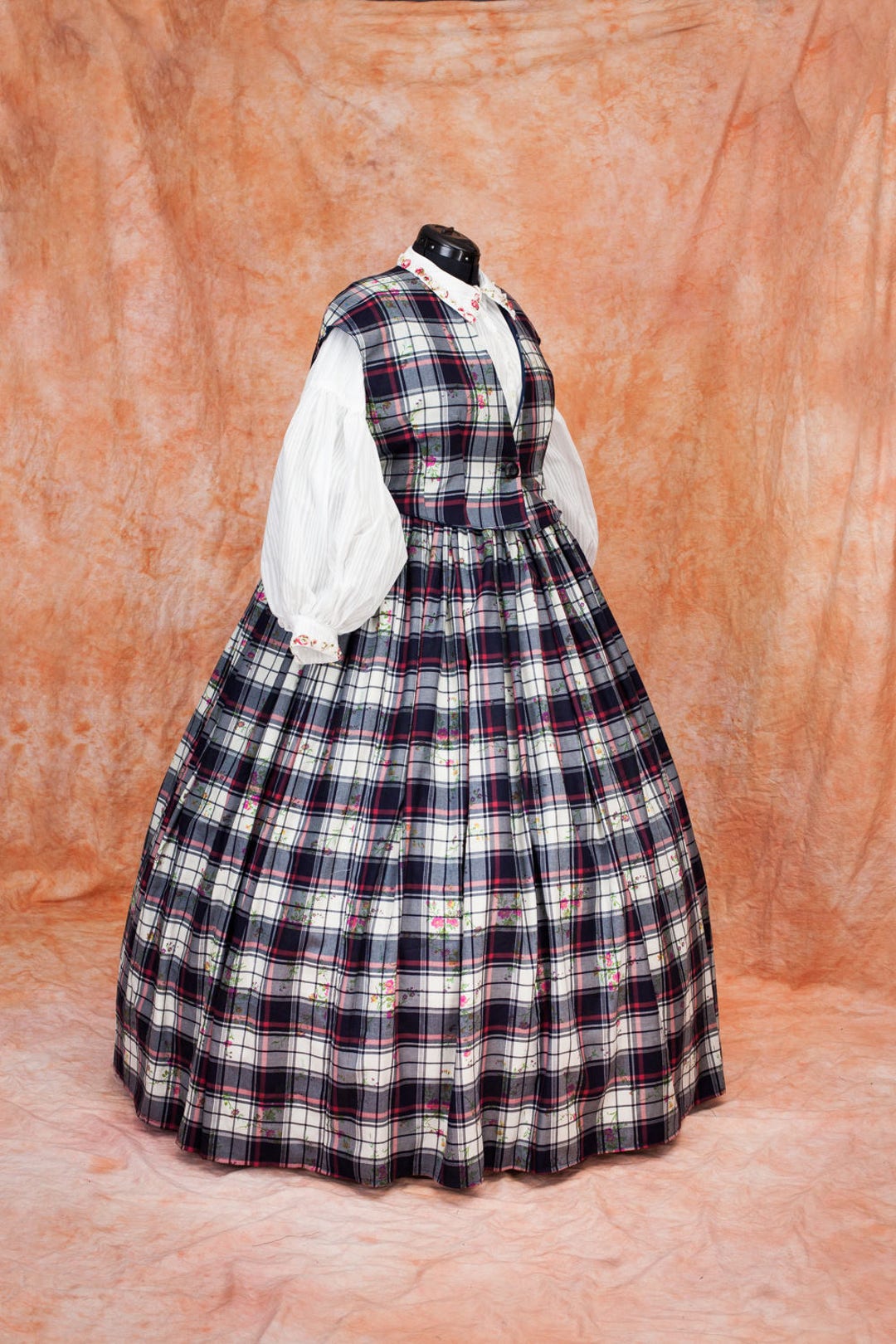 Victorian Crinoline Civil War Dress, Custom Sized - Etsy