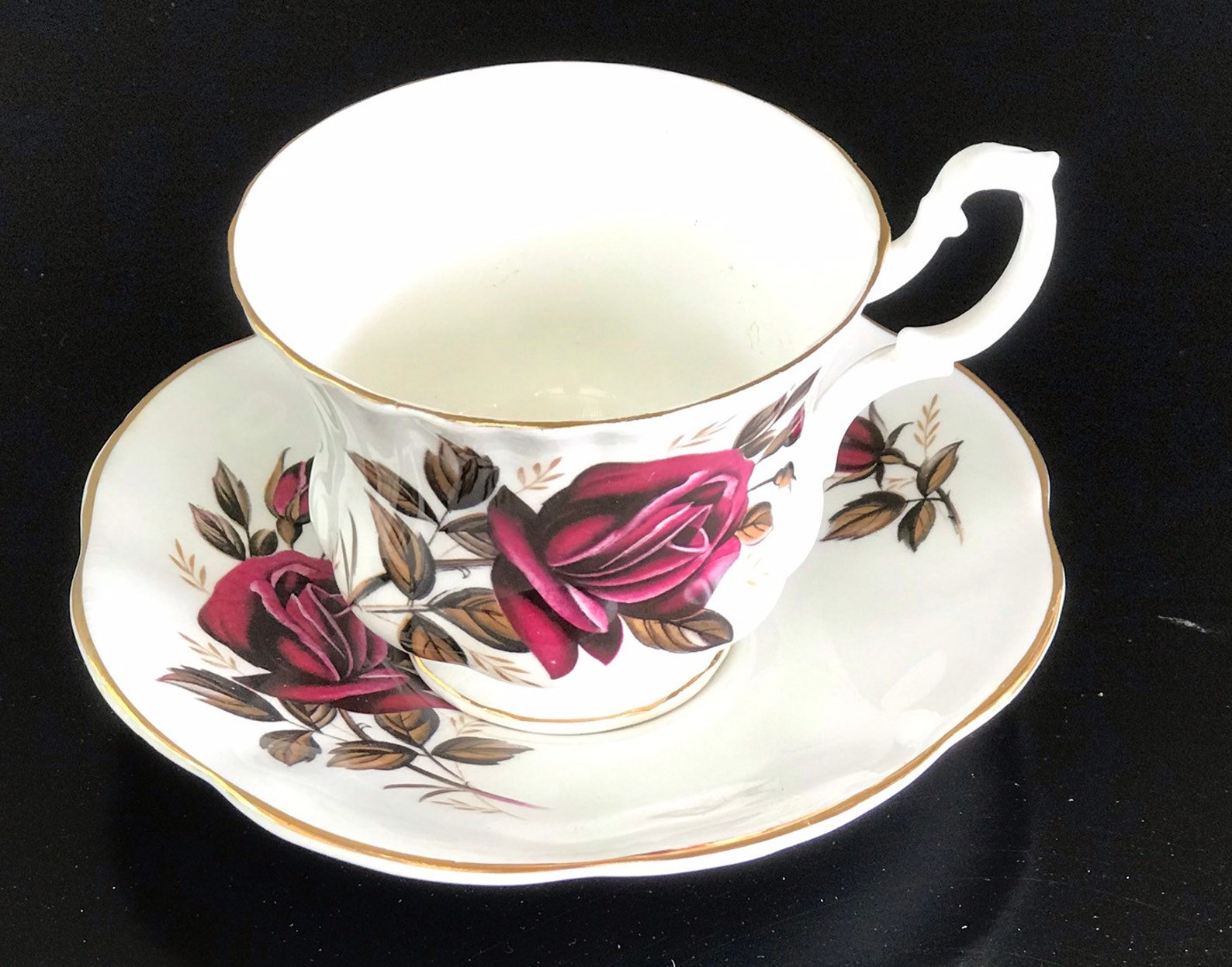 Hamilton Cup and Saucer English Tea Cup Rose Tea Cup Fine - Etsy
