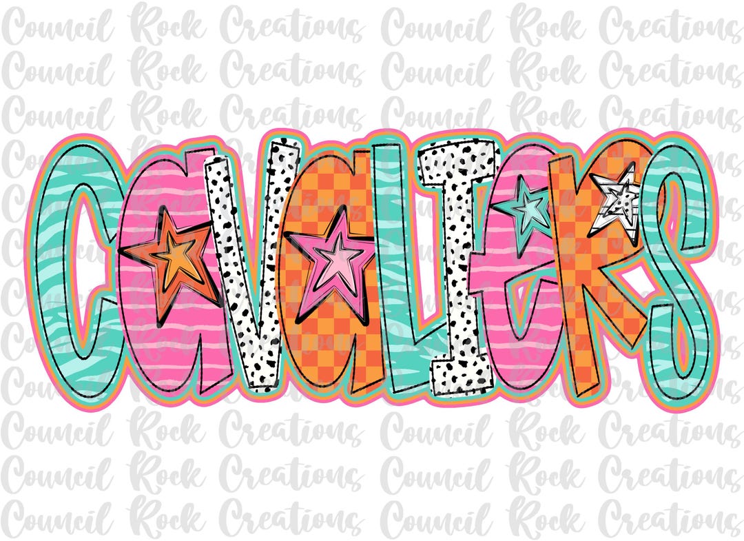 Cavaliers Png, Colorful, Checkered, Zebra Print, Dalmatian Dots, Hand ...