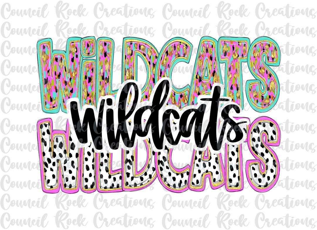Wildcats Png, Bright Confetti Doodle Letters, Glitter, Dalmatian Dots ...