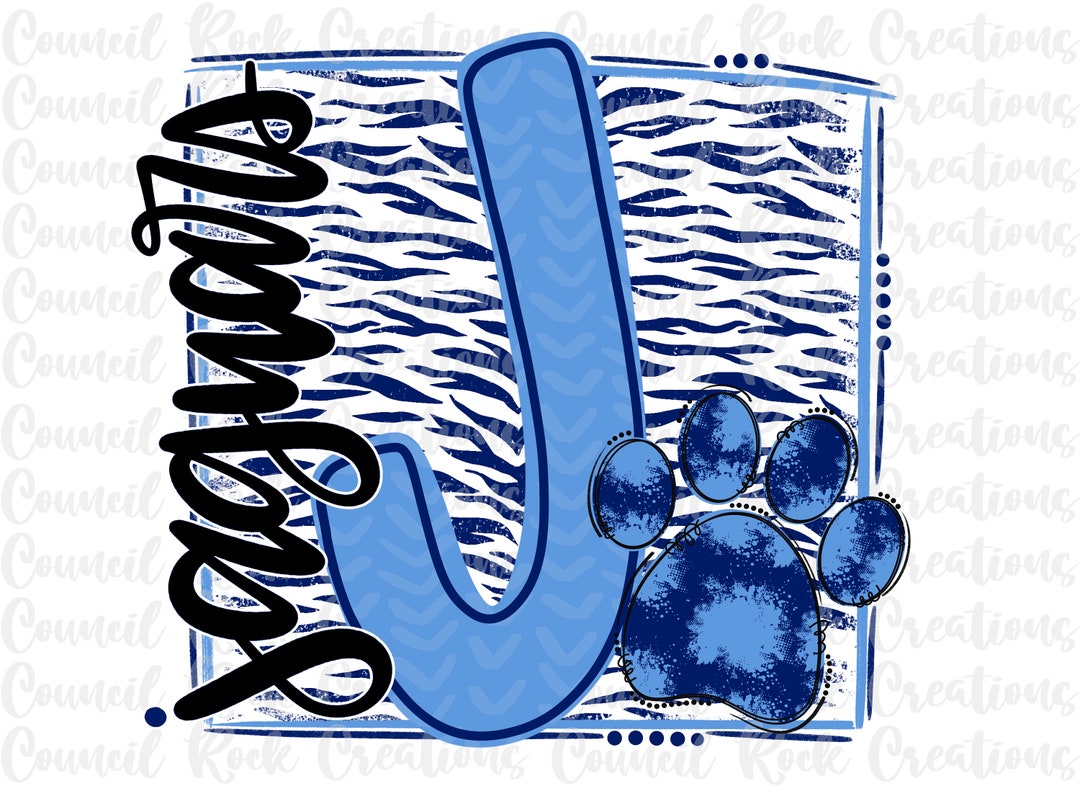 Jaguars PNG, Paw, Animal Print, Doodle Letter, School Spirit, Digital ...