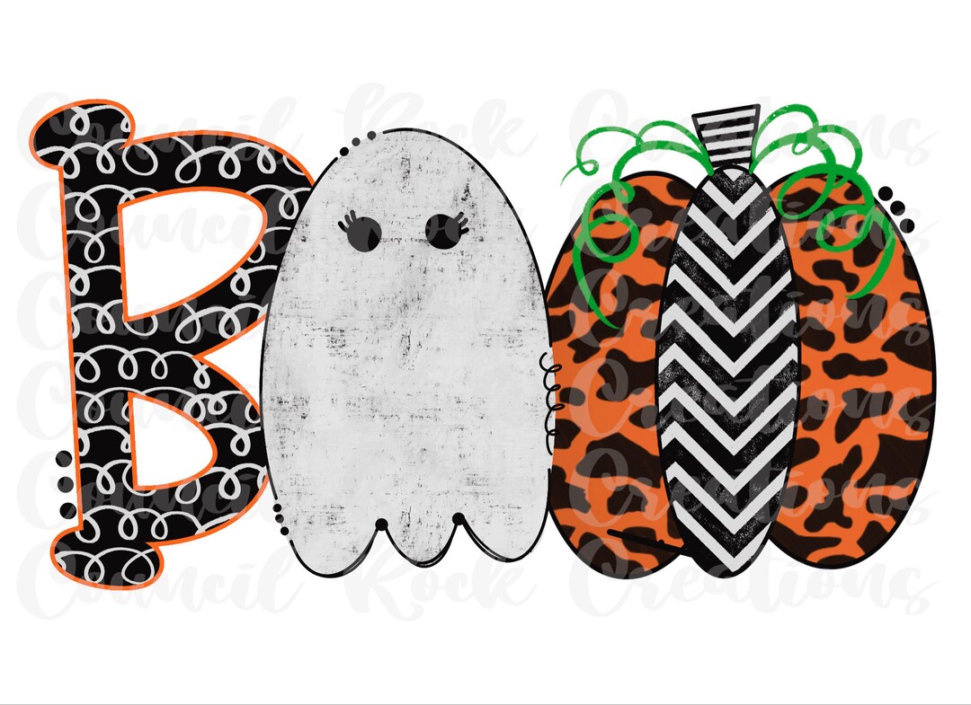 Boo PNG | Doodle Letters | Ghost | Pumpkin | Halloween | Digital File ...