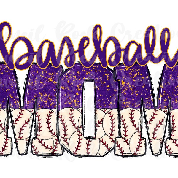 Purple Baseball Mom Png - Etsy