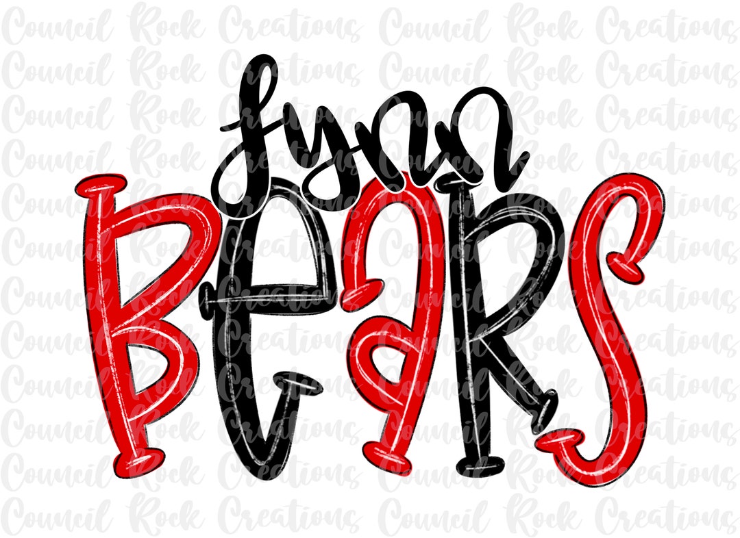 Lynn Bears PNG, Scribble, Hand Lettered, School Spirit, Team Spirit ...