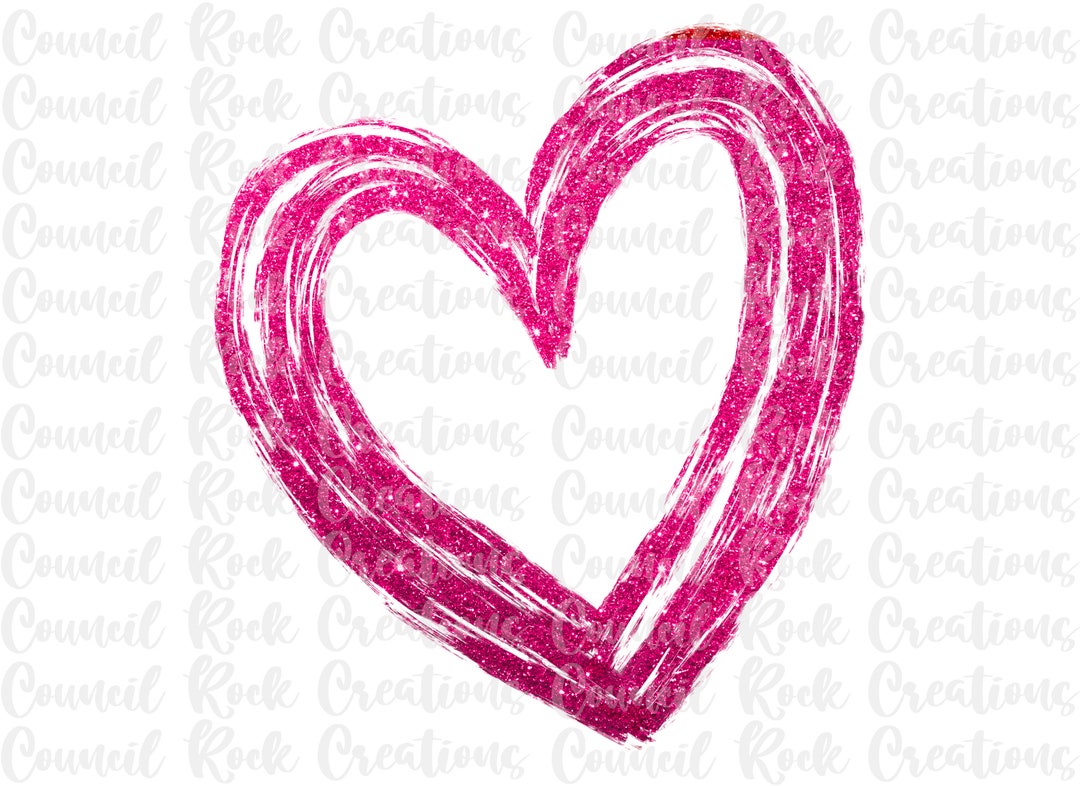 Hot Pink Glitter Heart PNG | Valentines | Digital File | Sublimation ...