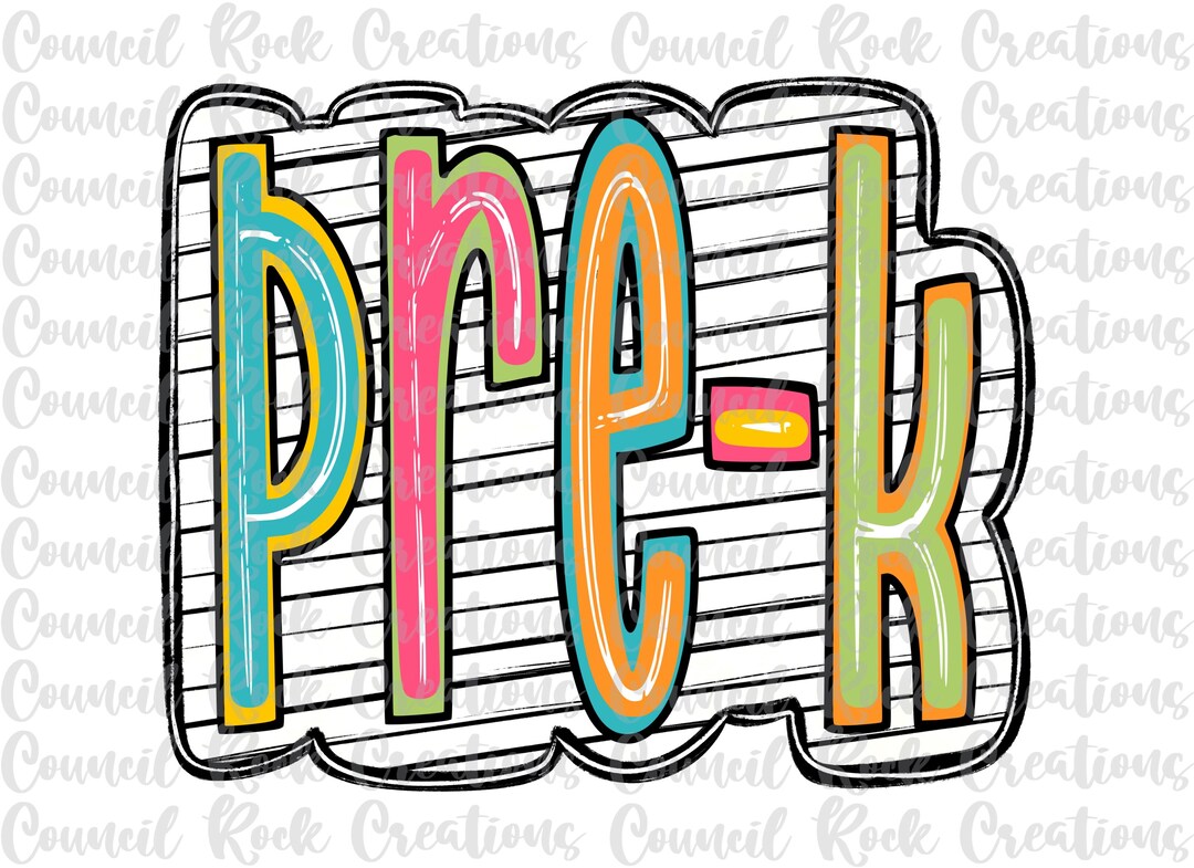 Pre K PNG, Bright Doodle, Black White Stripes, School, Grade Level ...