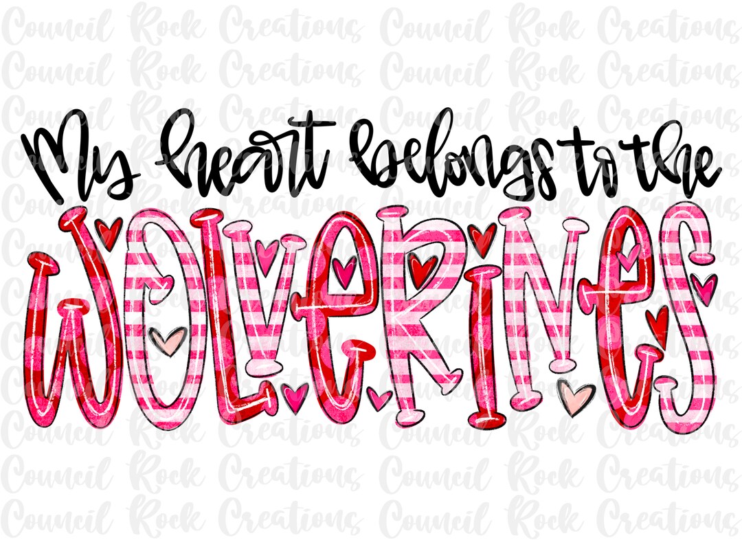 My Heart Belongs to the Wolverines PNG, Valentine Scribble, Hand ...