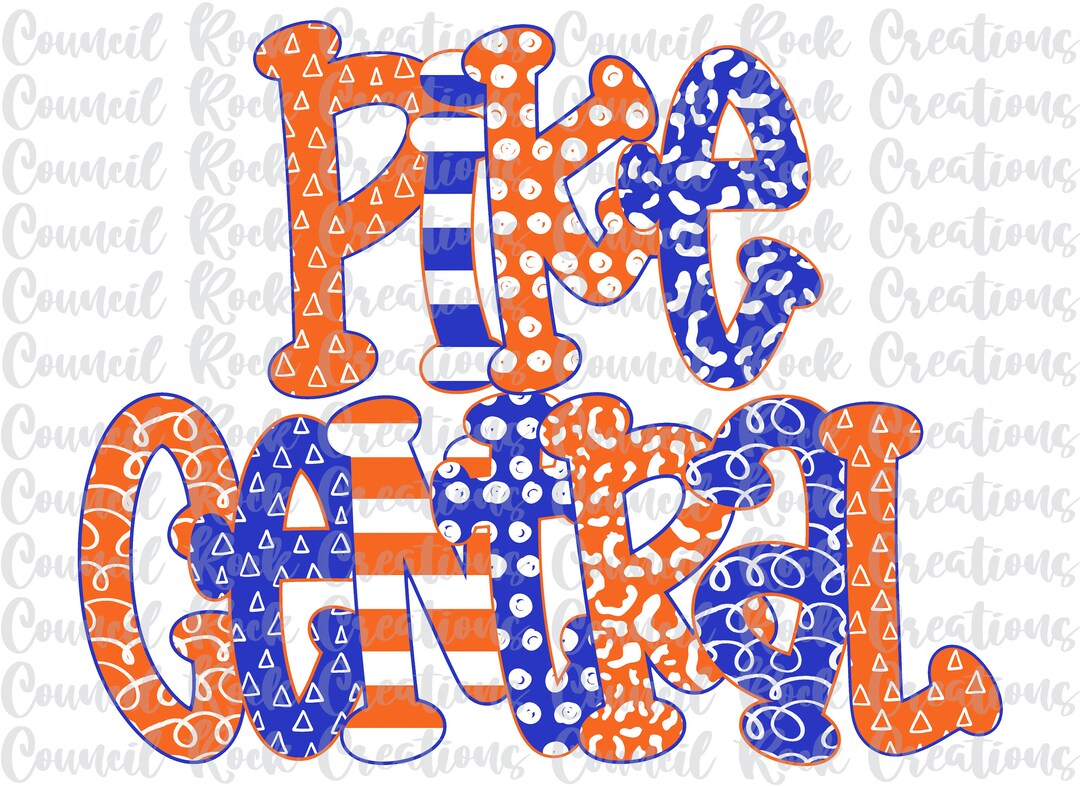 Pike Central PNG Doodle Letters Digital File Sublimation Download ...