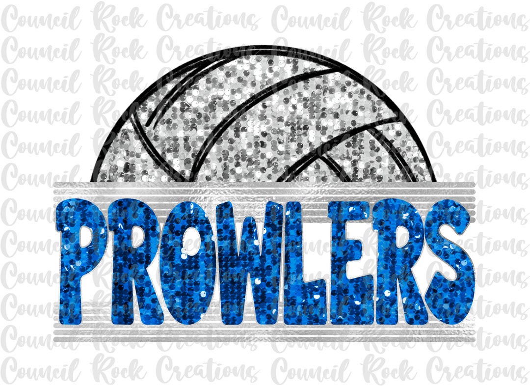 Prowlers Sequin Bling Volleyball PNG, School Spirit, Mascot, Digital ...