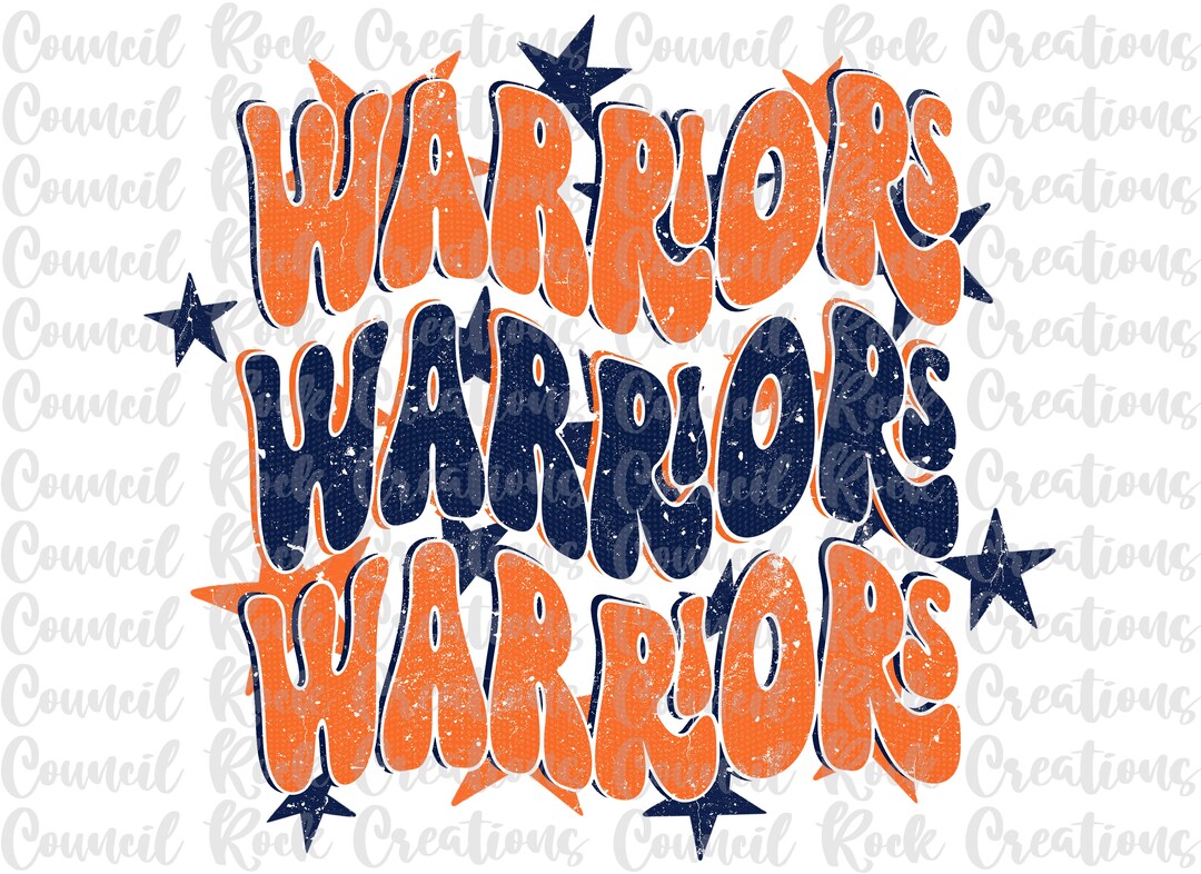 Retro Warriors PNG, Distressed, Stars, School Spirit, Team Spirit ...