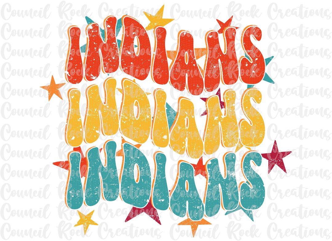 Retro Indians PNG, Distressed, Stars, School Spirit, Team Spirit ...