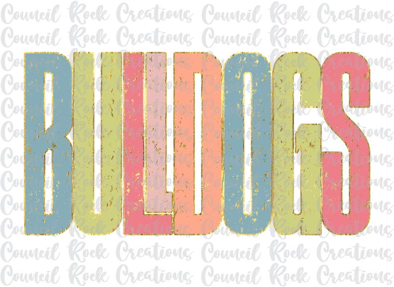 Bulldogs PNG, Colorful Distressed Metallic, Mascot, School Spirit, Team ...