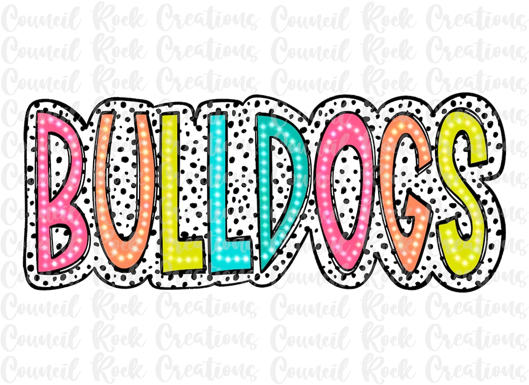 Bulldogs PNG, Colorful, Dalmatian Dots, Mascot, School Spirit, Team ...