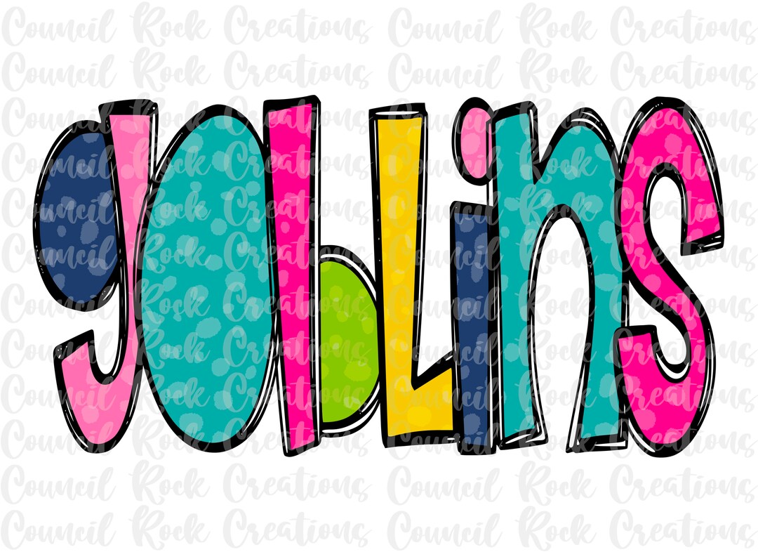 Goblins PNG, Colorful Preppy Sketchy , School Spirit, Team Spirit ...