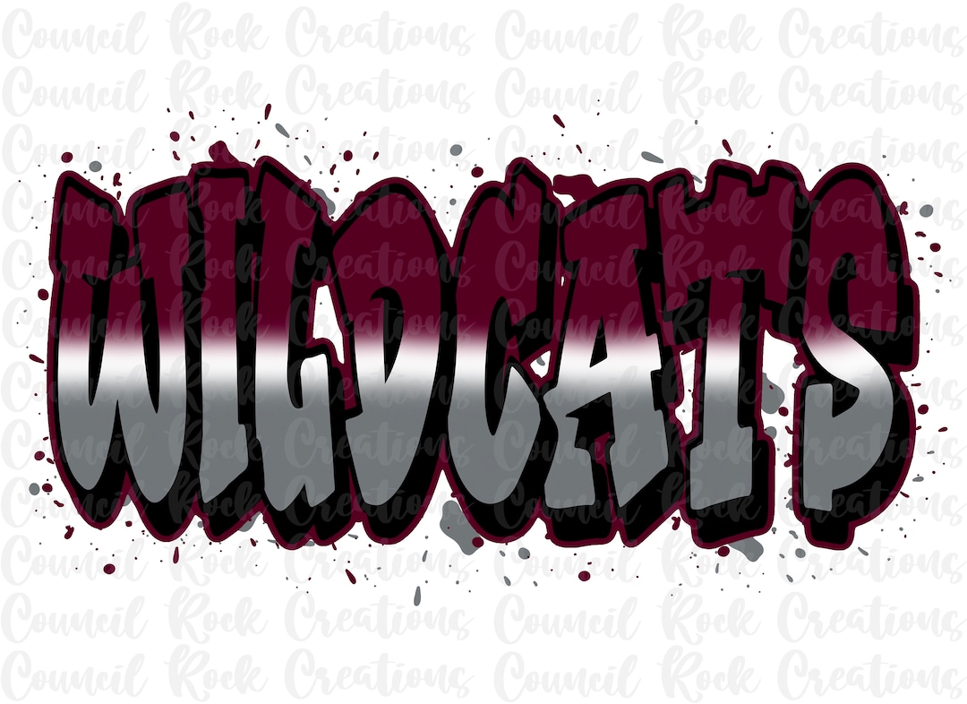Wildcats Graffiti PNG, Mascot, School Spirit, Team Spirit, Digital File ...