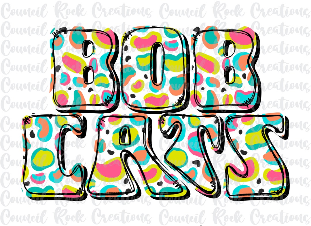 Bobcats PNG, Colorful Cheetah Print, School Spirit, Team Spirit ...