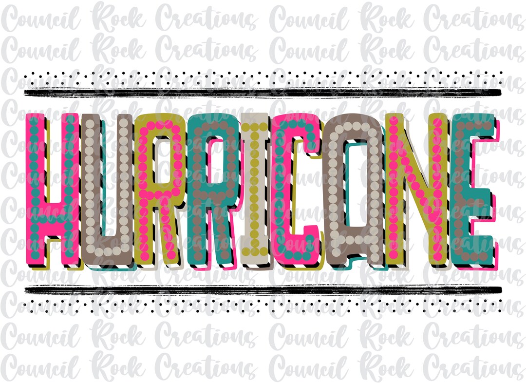 Hurricane PNG, Colorful Retro Dots Print, School Spirit, Team Spirit ...