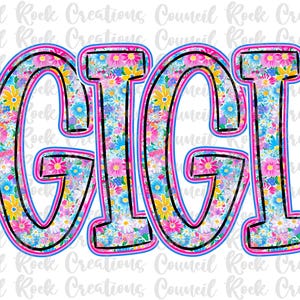 Gigi Png, Wildflowers, Hand Lettered, Mothers Day, Digital File ...