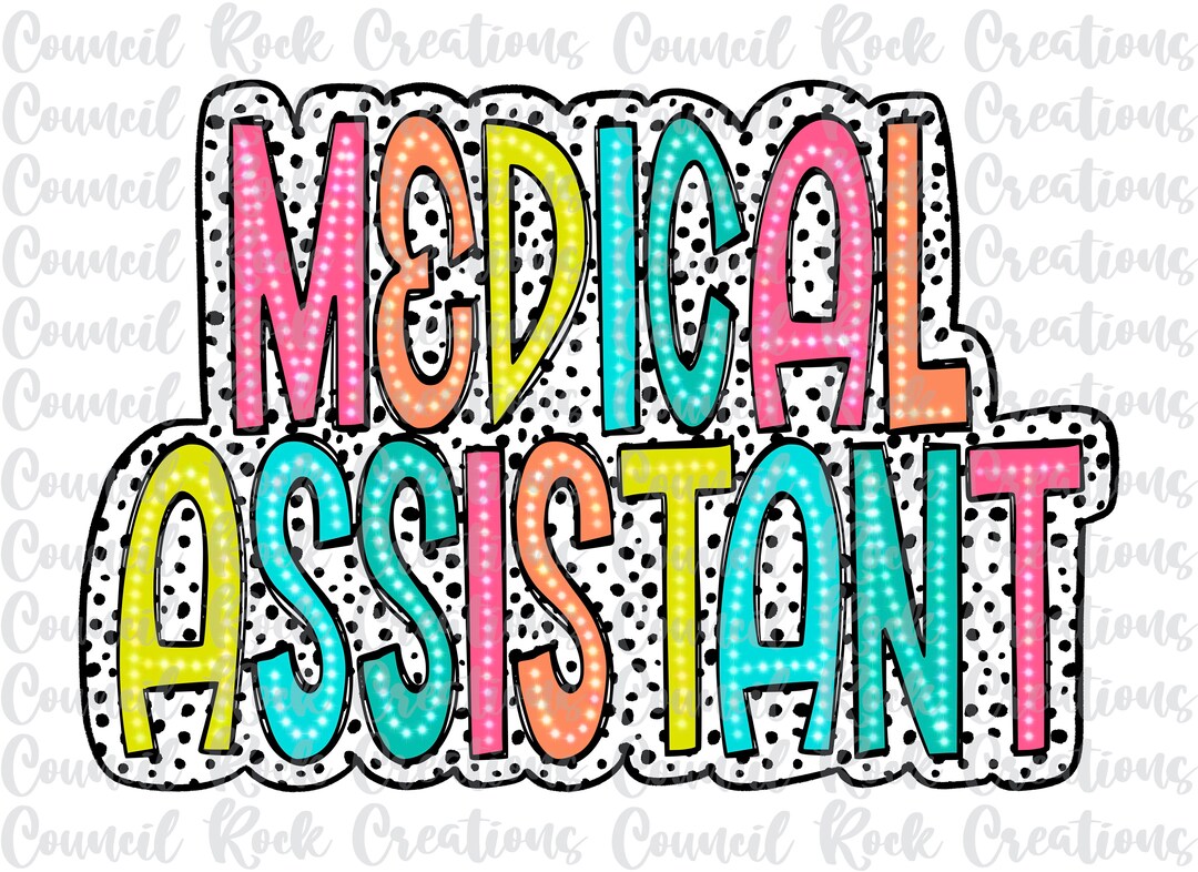 Medical Assistant PNG, Colorful, Dalmatian Dots, Medical, Occupation ...