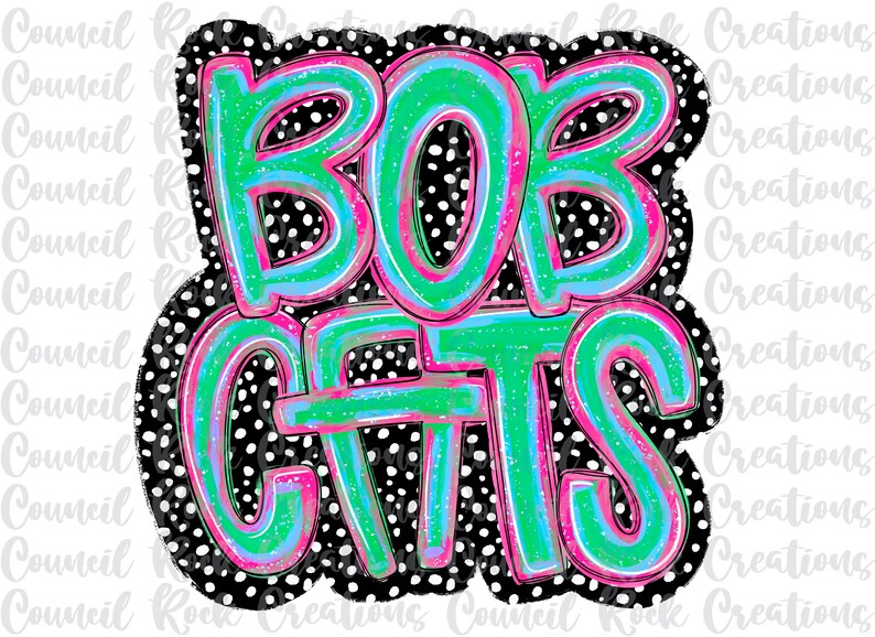 Custom Made to Order Mascot PNG, Hand Lettered, Colorful Smeary Paint ...
