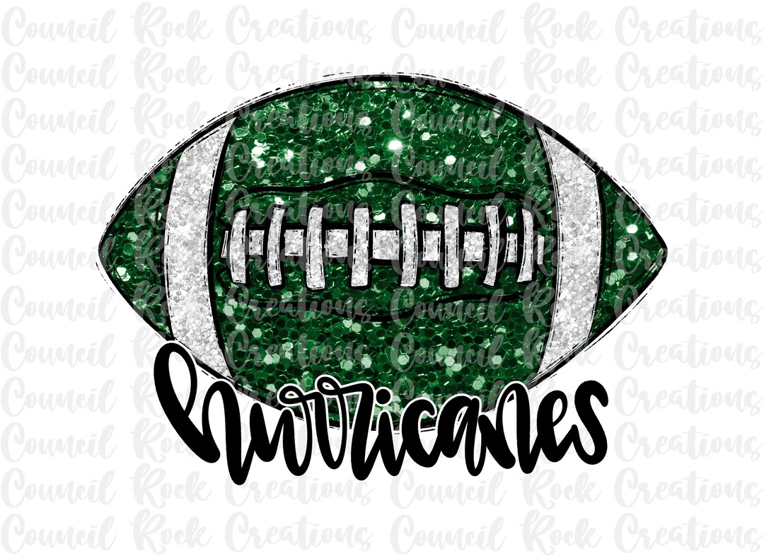 Hurricanes Glitter Bling Football PNG, School Spirit, Mascot, Digital ...