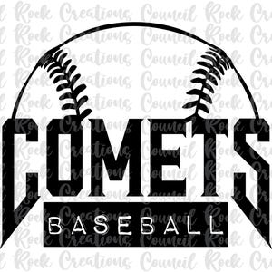 Comets Baseball PNG, School Spirit, Sports, Mascot, Digital File ...